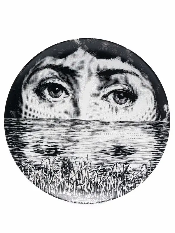 FORNASETTI Face-print Plate - Black