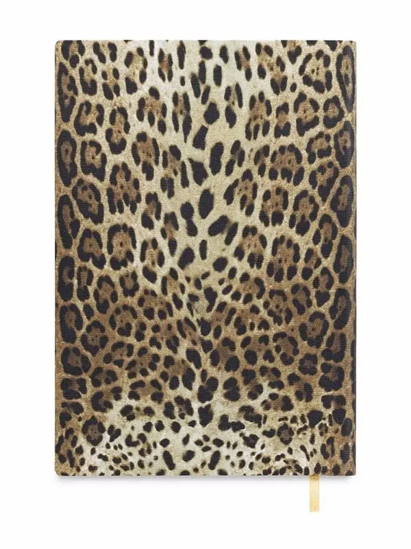 Dolce & Gabbana Medium Leopard-print Leather Ruled Notebook