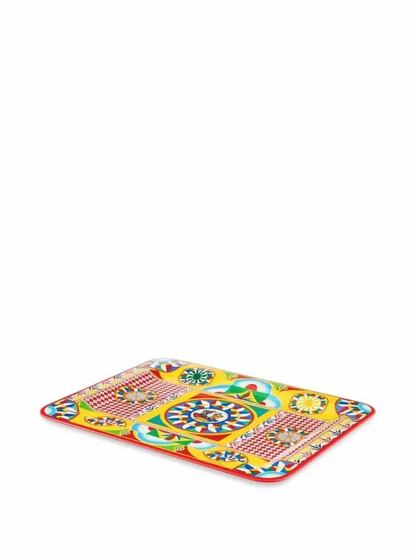 Dolce & Gabbana Medium Carretto-print Wood Tray