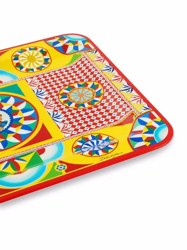 Dolce & Gabbana Medium Carretto-print Wood Tray