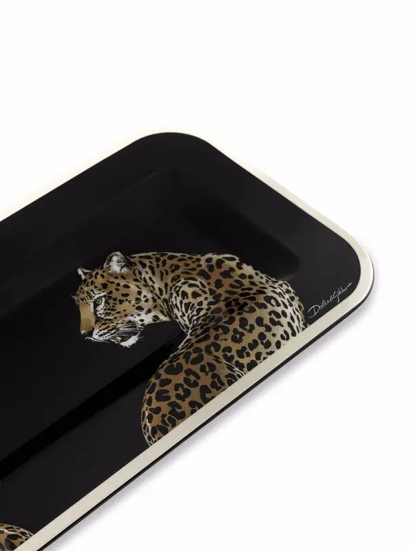 Dolce & Gabbana Small Leopard-print Wood Tray