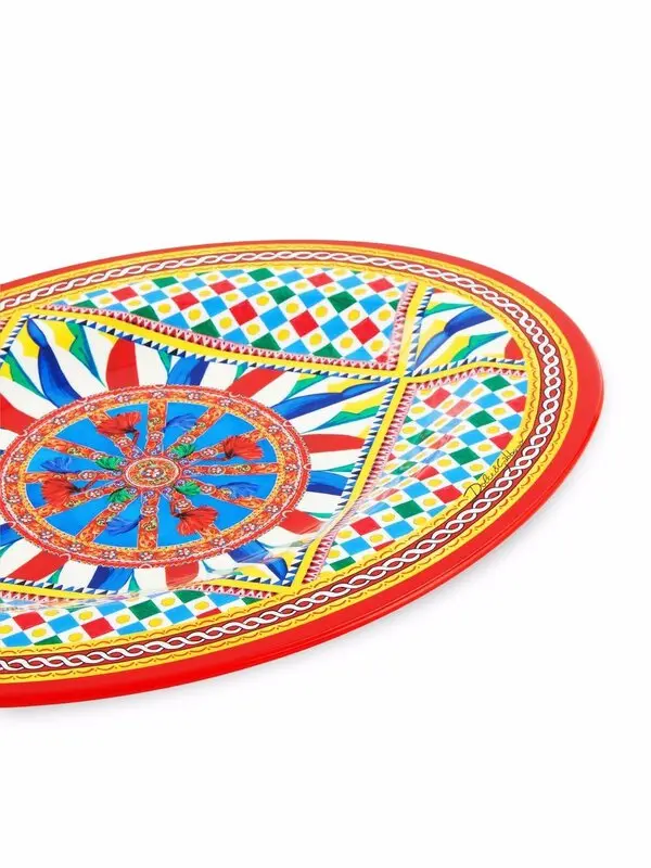 Dolce & Gabbana Carretto-print Wood Tray