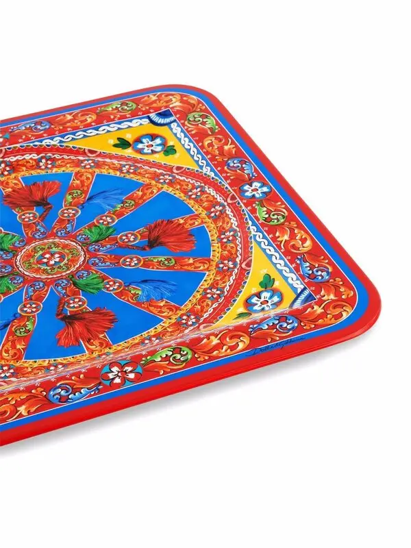 Dolce & Gabbana Medium Carretto-print Wood Tray