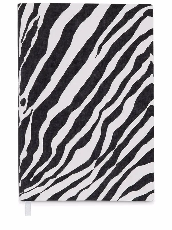 Dolce & Gabbana Medium Zebra-print Leather Blank Notebook - Black