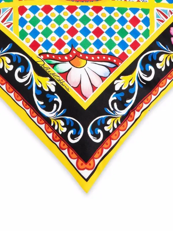 Dolce & Gabbana Small Carretto-print Duchesse Cotton Cushion