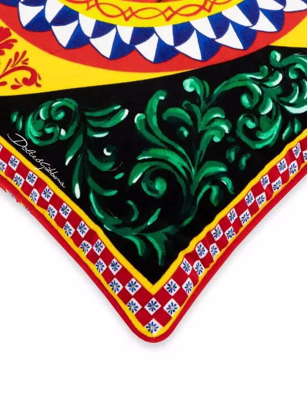 Dolce & Gabbana Small Carretto-print Velvet Cushion
