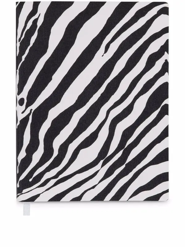 Dolce & Gabbana Large Zebra-print Leather Blank Notebook - White