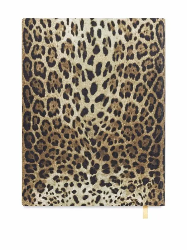 Dolce & Gabbana Large Leopard-print Leather Blank Notebook - Brown