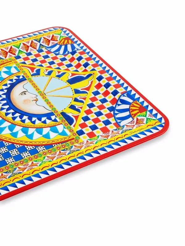 Dolce & Gabbana Large Carretto-print Wood Tray