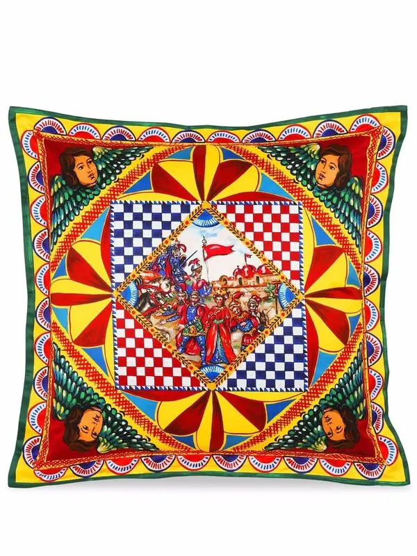Dolce & Gabbana Medium Carretto-print Duchesse Cotton Cushion