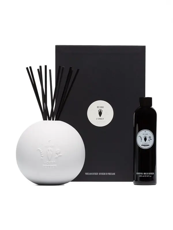 L'Objet Rose Noir Porcelain Diffuser Set
