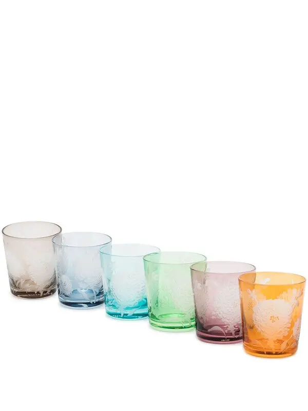 POLSPOTTEN Peony Glass Tumblers - Green