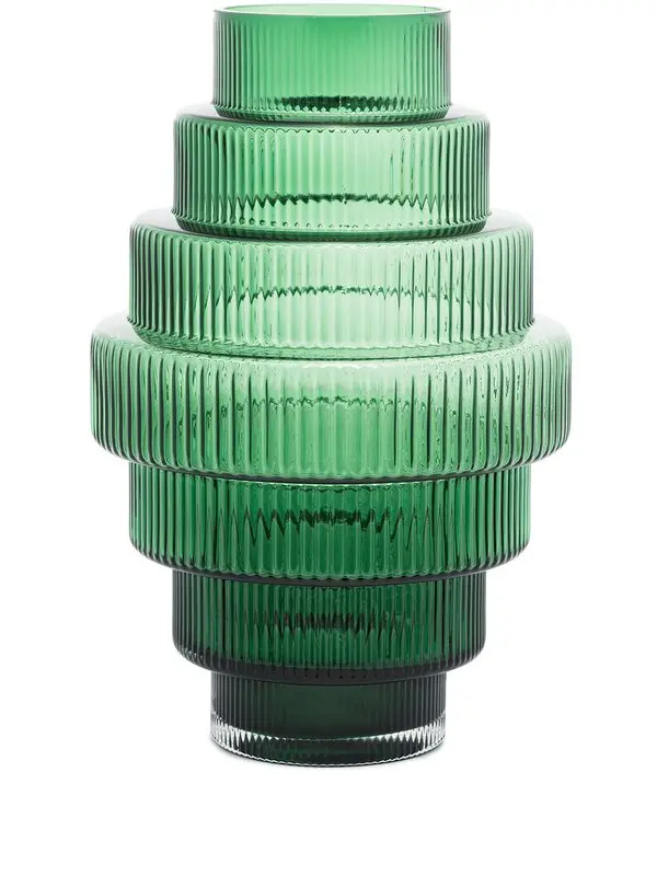 POLSPOTTEN Steps Ribbed Vase - Green