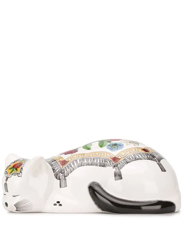FORNASETTI Cat Mantellato - White