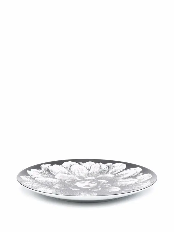 FORNASETTI Decorative Porcelain Plate - Black