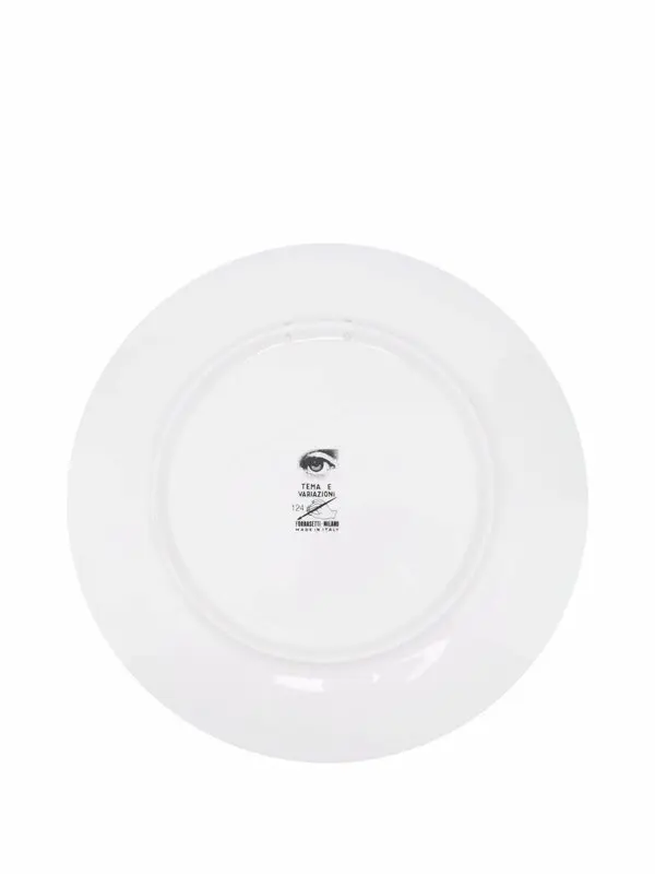 FORNASETTI Decorative Porcelain Plate - Black