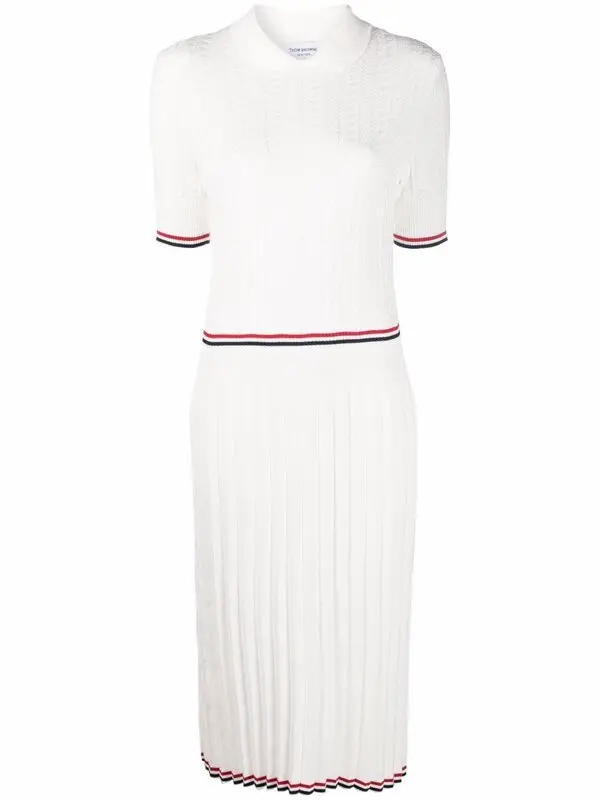 Thom Browne Polo Midi Dress - White