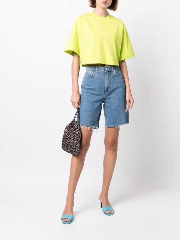 MSGM Cropped Logo T-shirt