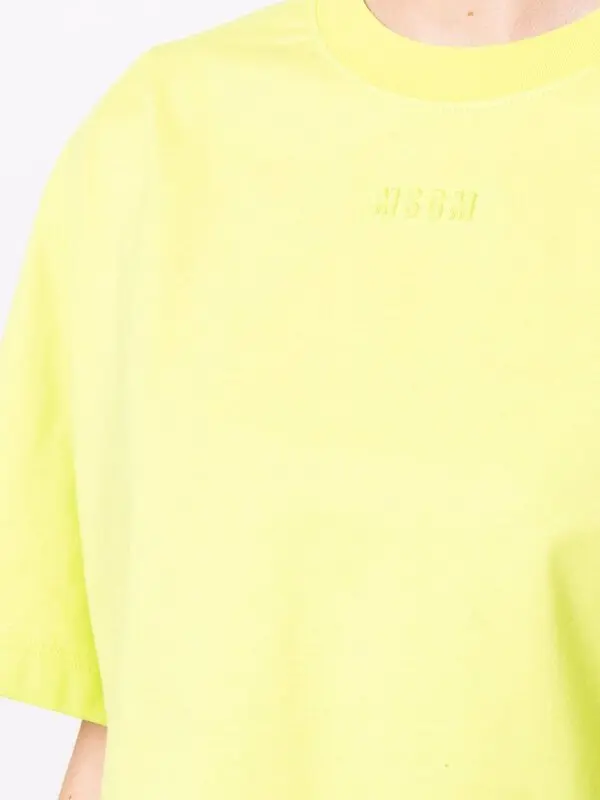 MSGM Cropped Logo T-shirt