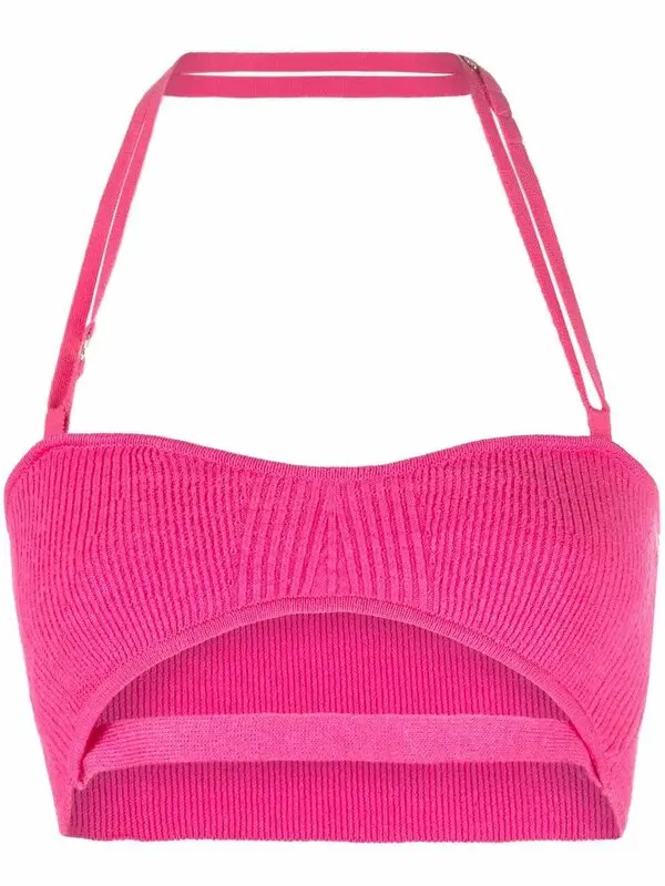 Jacquemus Ribbed-knit Crop Top - Pink