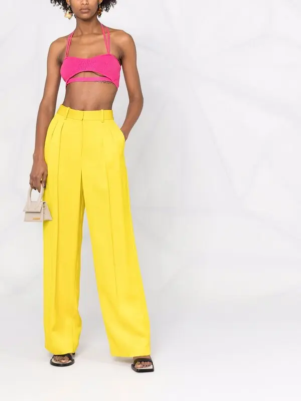 Jacquemus Ribbed-knit Crop Top - Pink