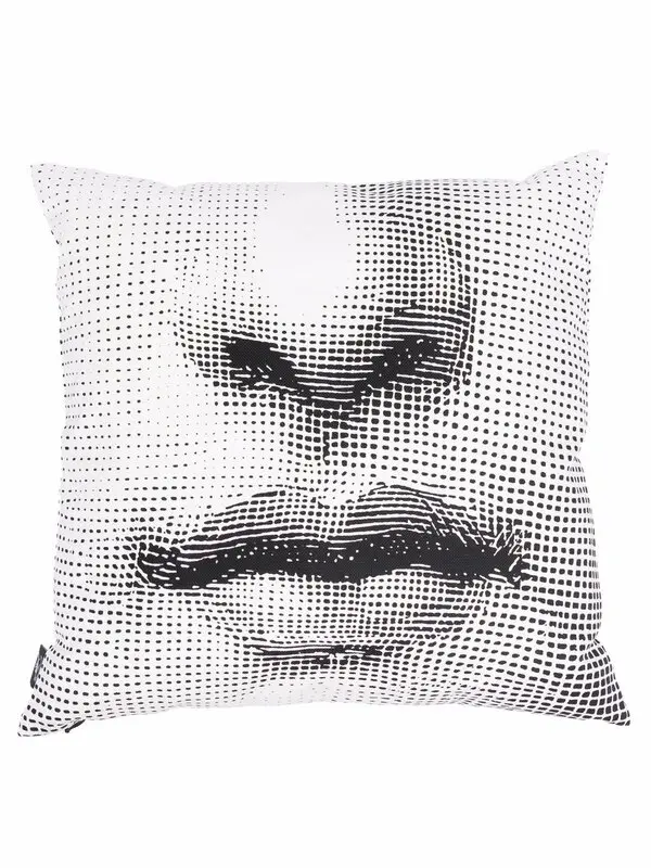 FORNASETTI Face Print Cushion - White