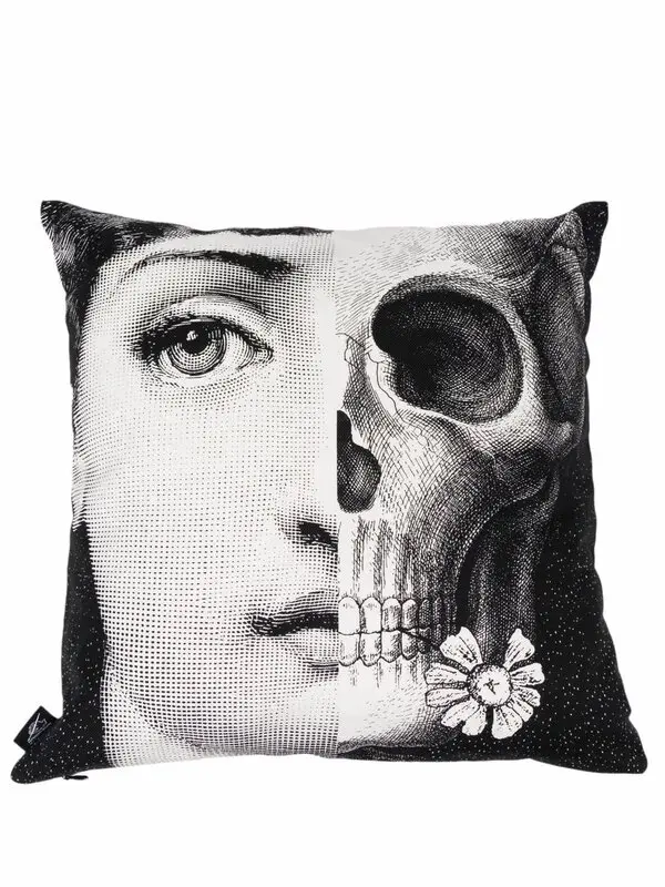 FORNASETTI Lina Cavalieri-print Cushion - White