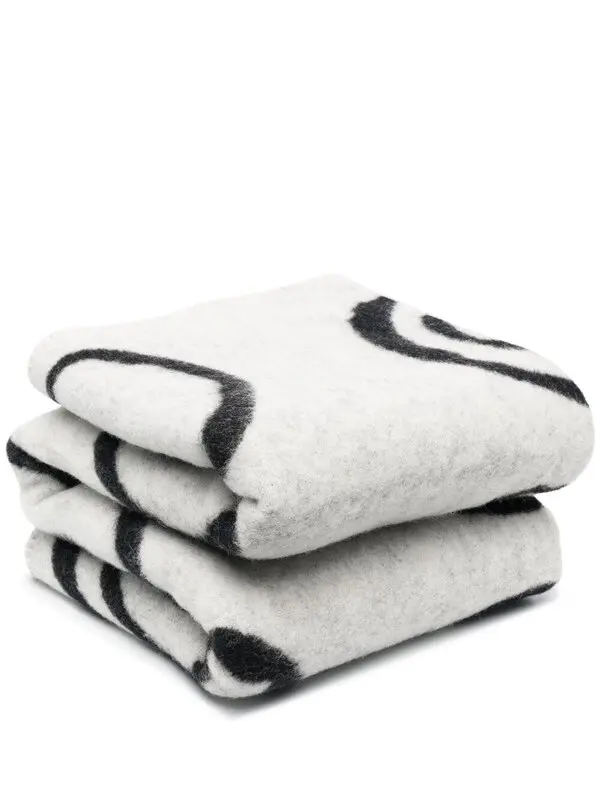 10 CORSO COMO Lambs Wool Patterned Throw - White