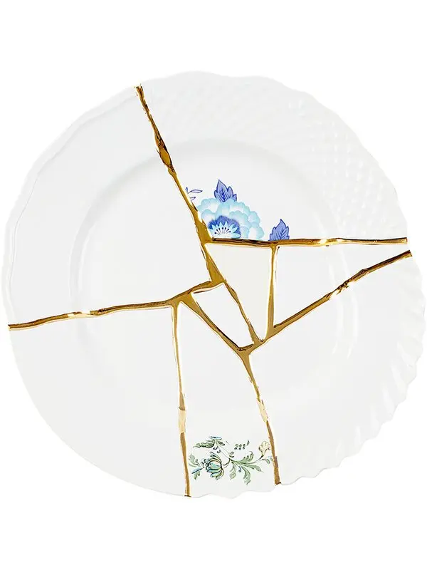 SELETTI Kintsugi No. 3 Dinner Plate - White