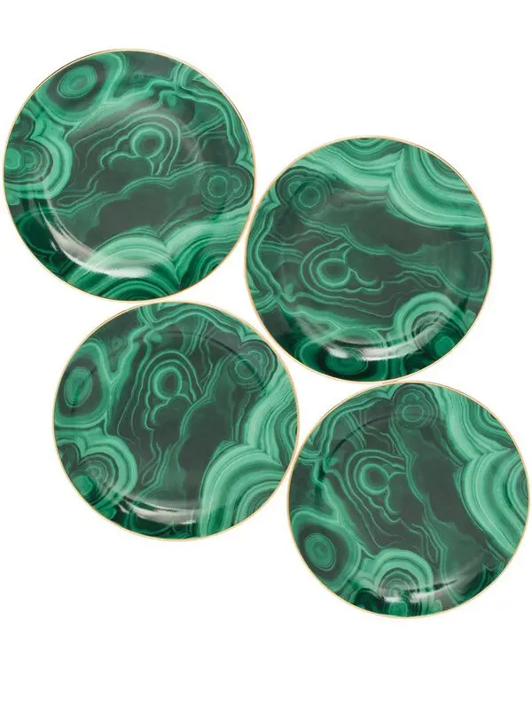L'Objet Canapé Set Of Four Plates - Green