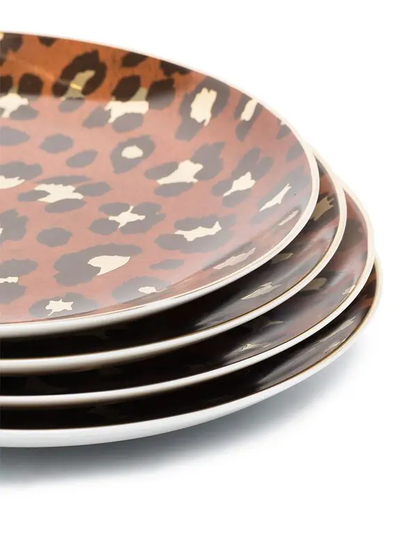 L'Objet Leopard Dessert Plates - Gold