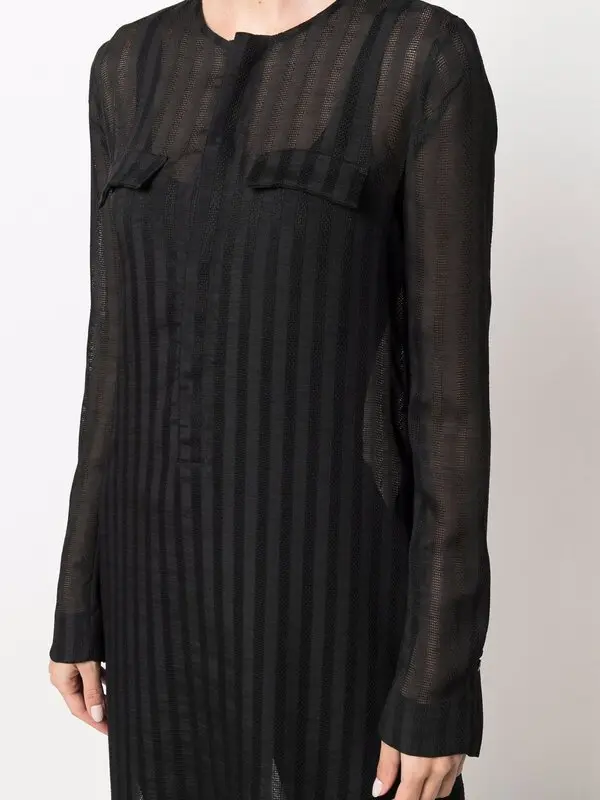 SAPIO Striped Sheer Oversized T-shirt