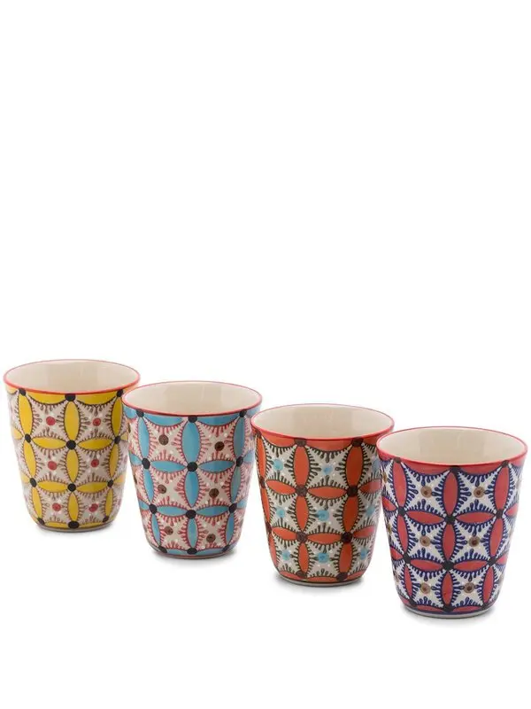 POLSPOTTEN Hippy Hand-painted Cups - Blue