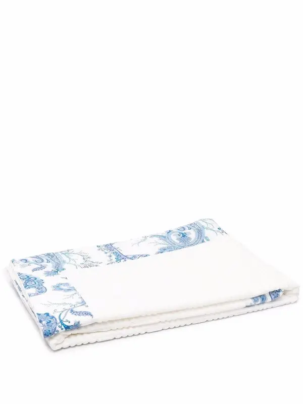 Etro Paisley-print Trim Beach Towel - White