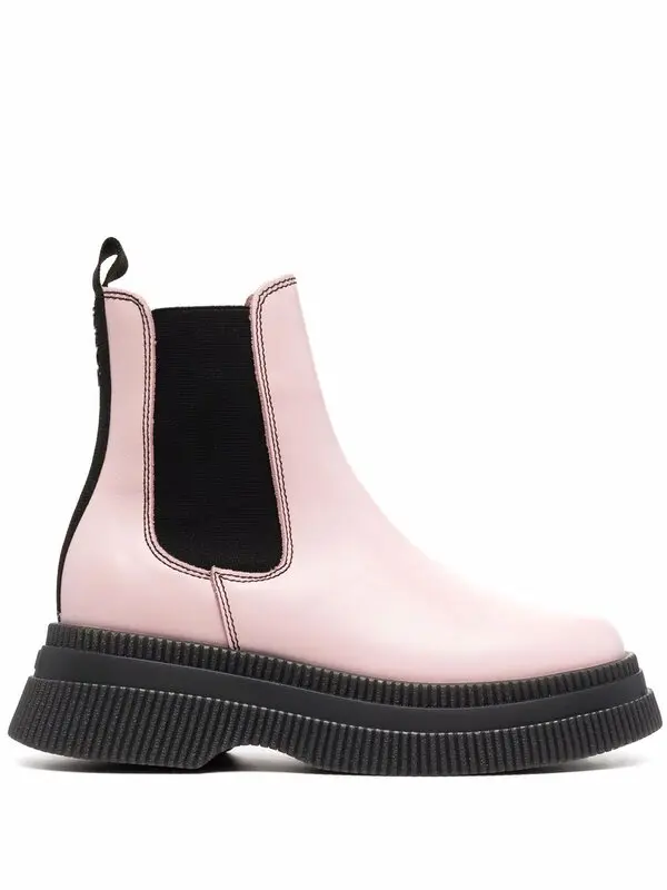 GANNI Elasticated Side-panel Boots - Pink
