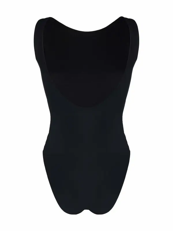 GANNI Sleeveless Logo-print Swimsuit