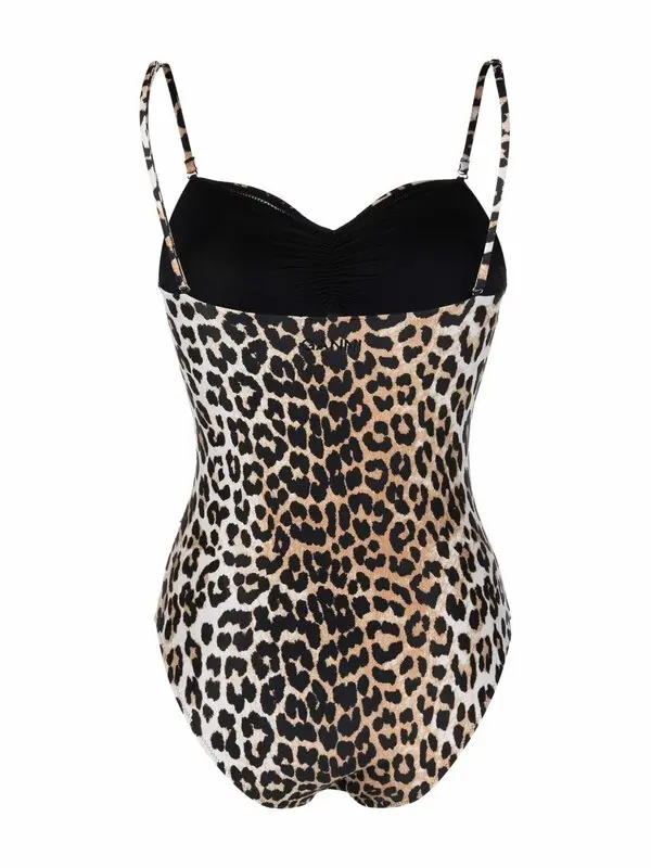 GANNI Leopard-print One-piece Swimsuit