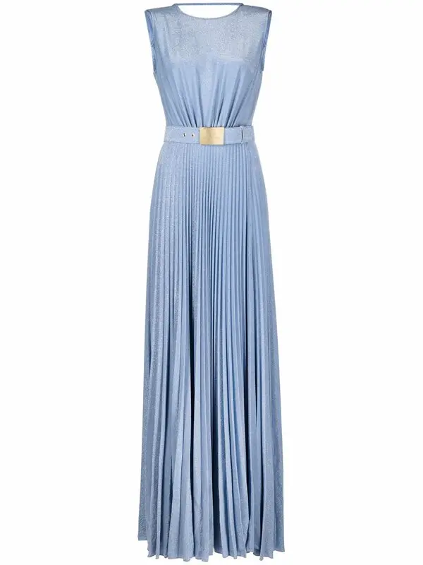 Elisabetta Franchi Pleated Gown With Cowl Back
