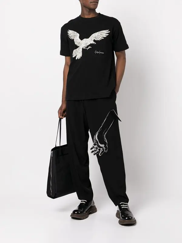 Yohji Yamamoto X New Era Eagle-Print T-Shirt - Black | Editorialist