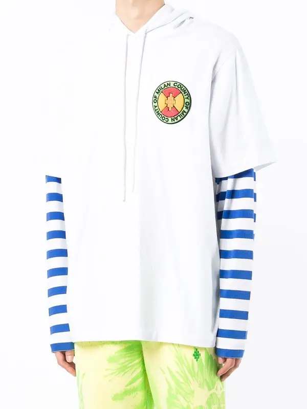 COUNTY OF MILAN Layered Logo-print Hoodie