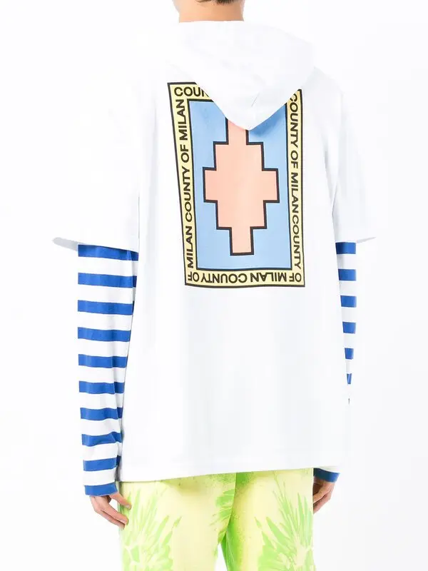 COUNTY OF MILAN Layered Logo-print Hoodie