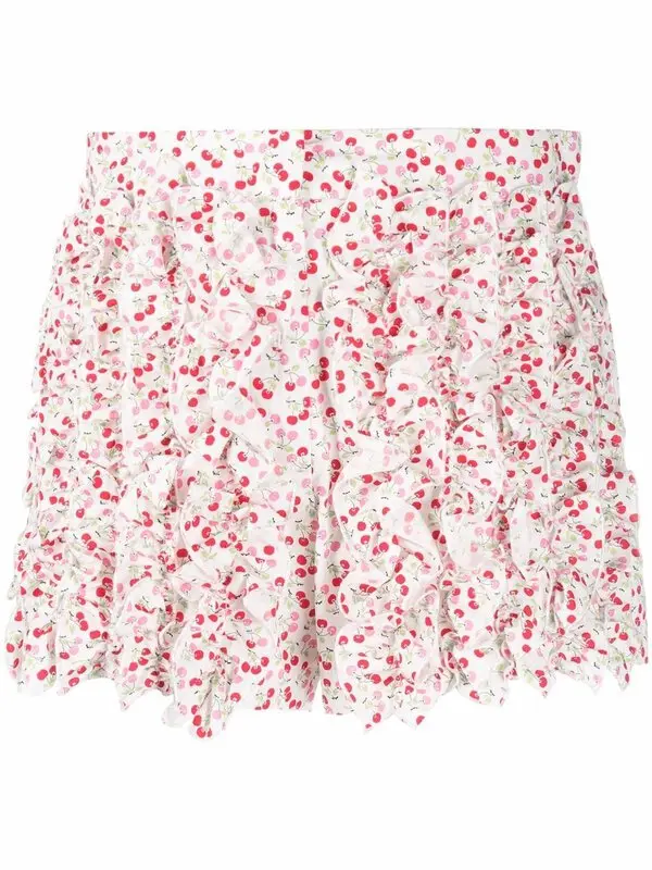 MSGM Cherry-print Mini Shorts