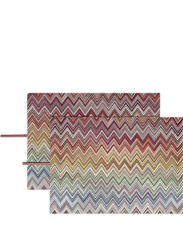 Missoni Zigzag-print Two-piece Placemat Set - Red