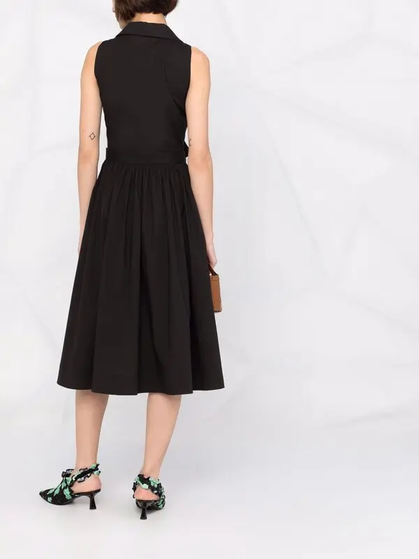Moschino Sleeveless Belted Midi Shirt Dress