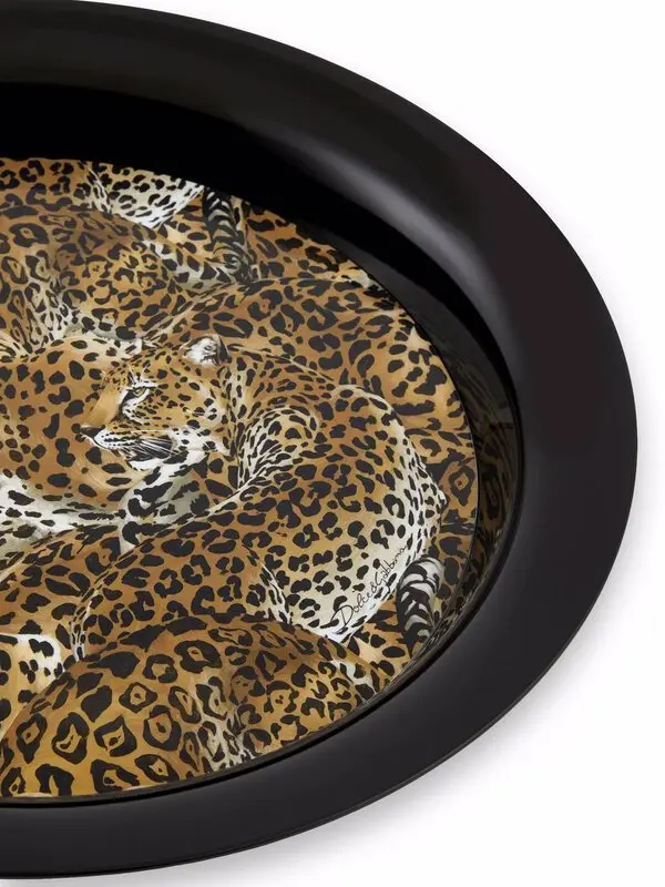 Dolce & Gabbana Leopard-print Metal Tray