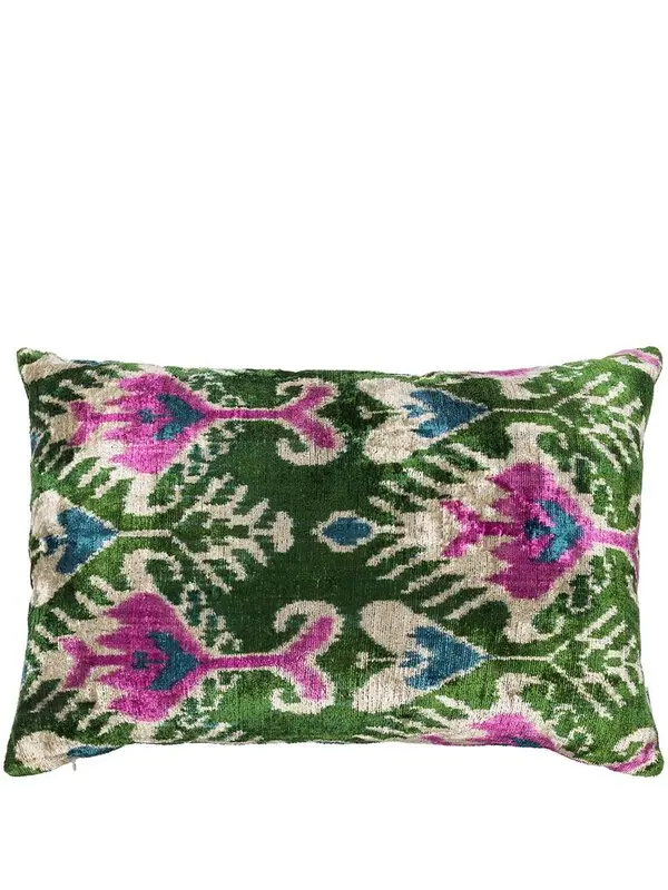 LES-OTTOMANS Double Sided 40cm X 60cm Cushion - Green