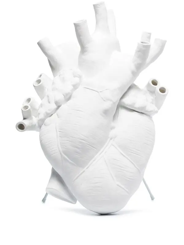 SELETTI Love In Bloom Heart Vase - White