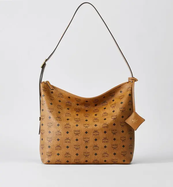 Mcm Visetos Hobo Bag - Cognac