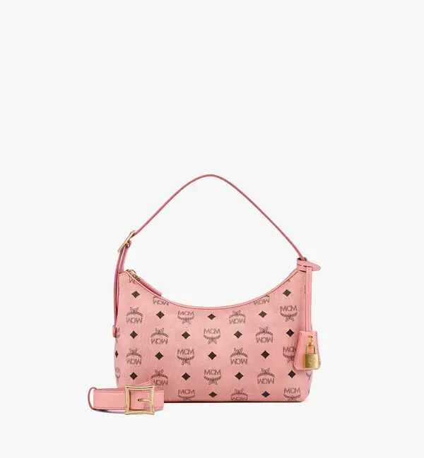 Mcm Aren Visetos Hobo Bag - Soft Pink