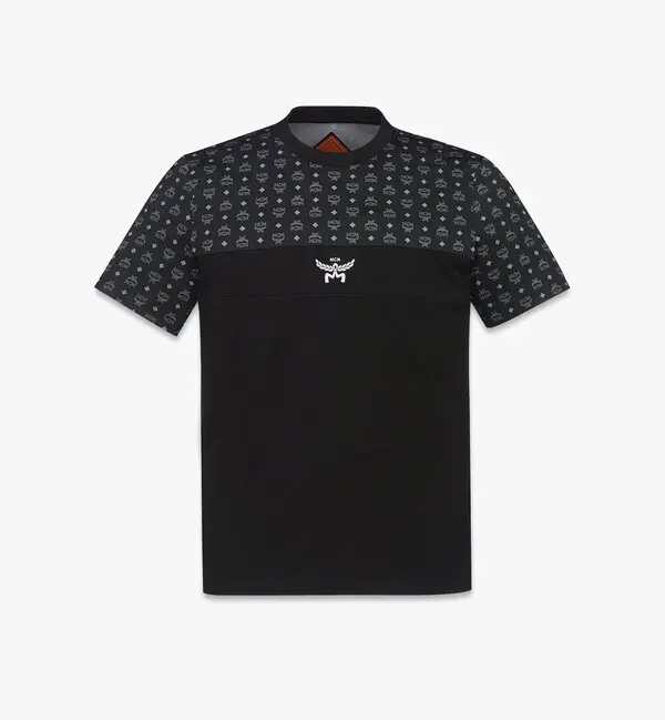 Mcm Monogram Print T-shirt In Organic Cotton - Black